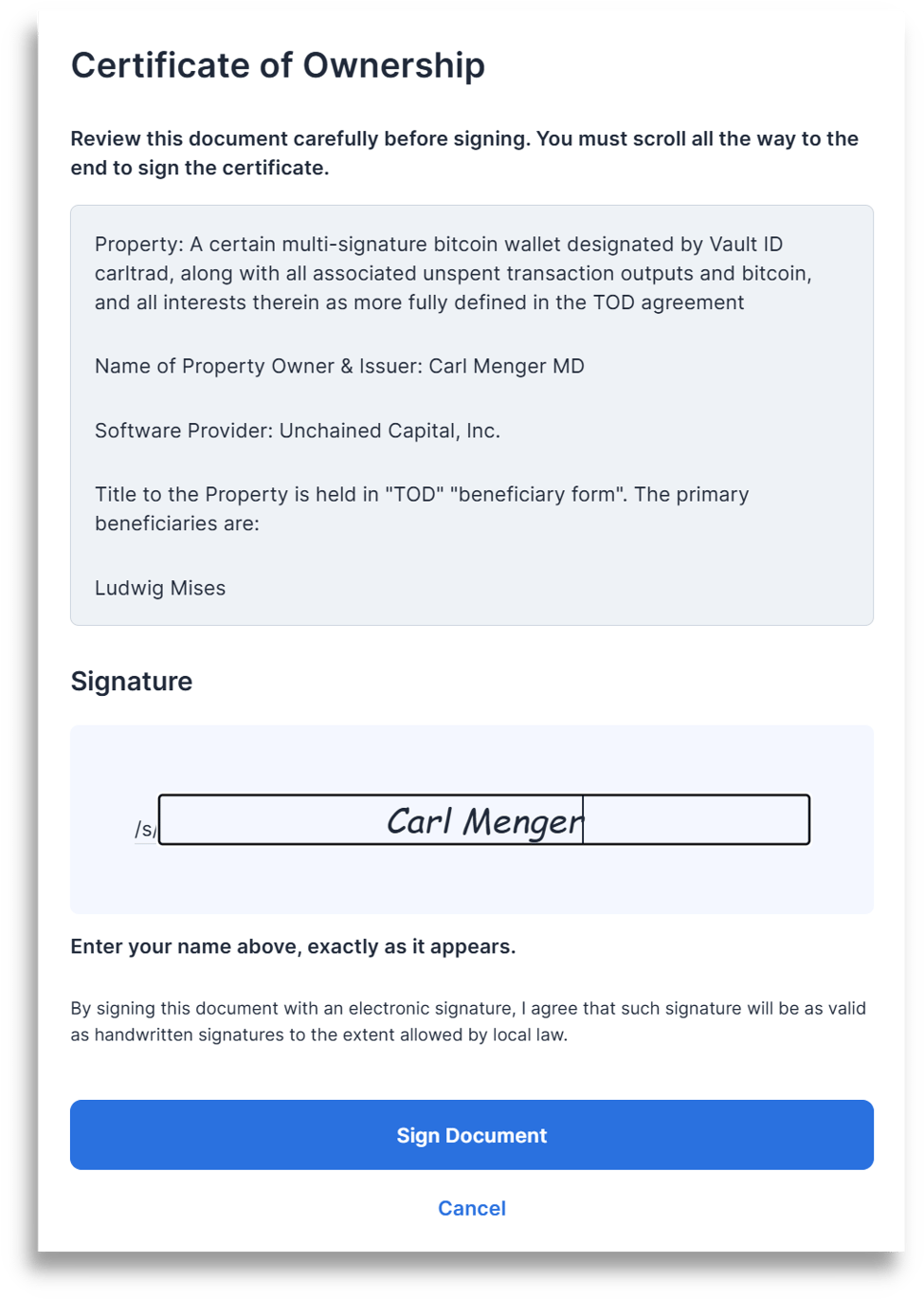 How do I add or update my personal vault beneficiaries?