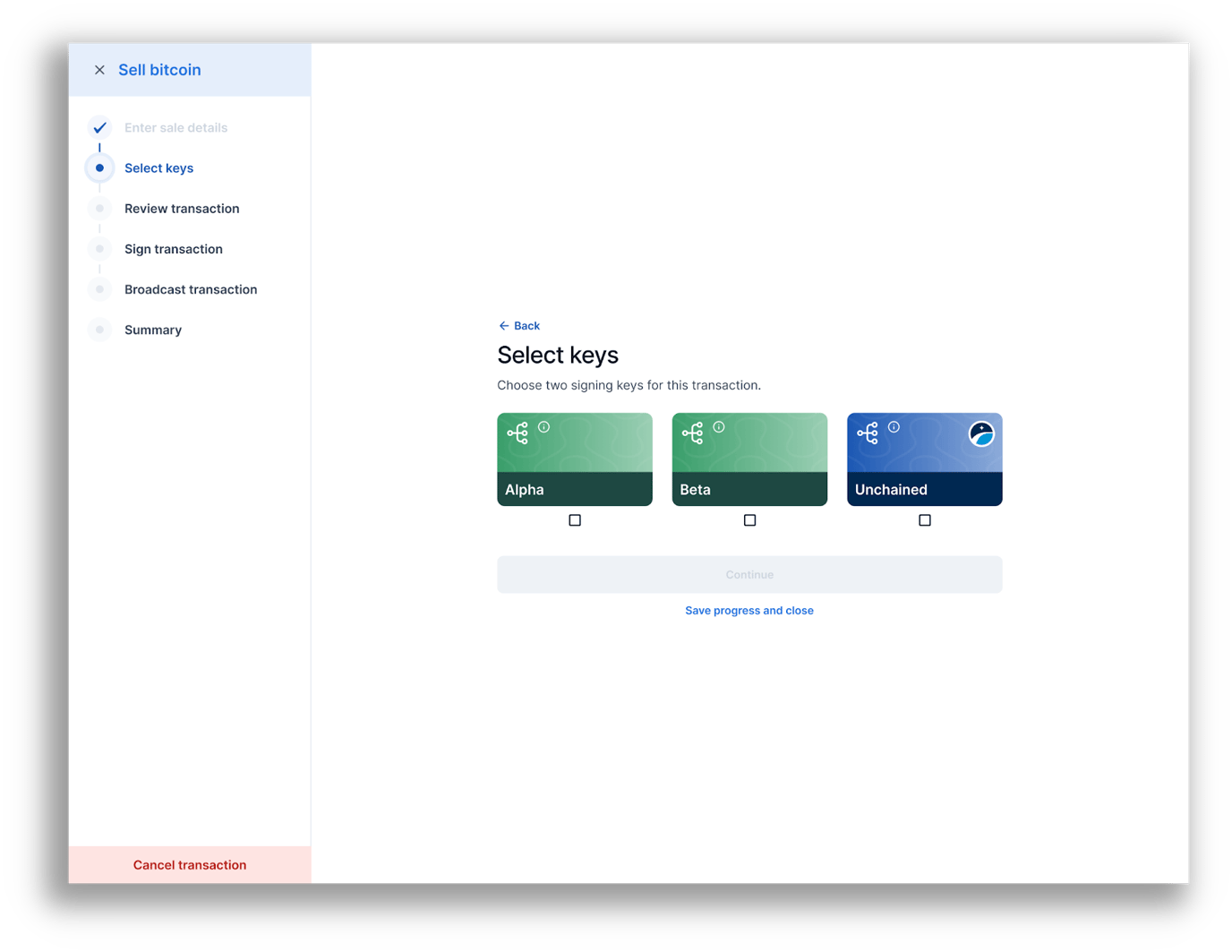 How do I sell bitcoin from my Unchained IRA?