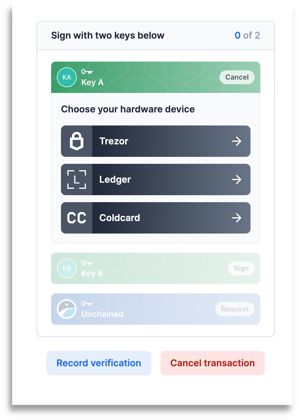 How do I sign a transaction with my Coldcard?