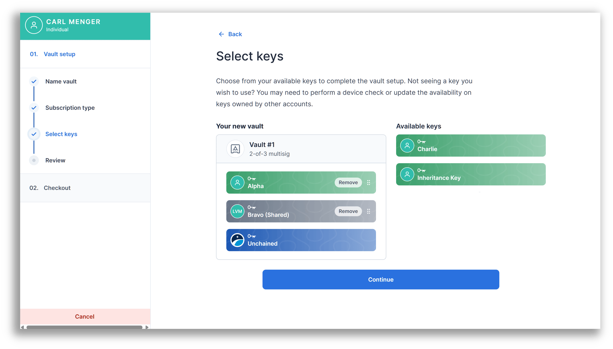 How do I create a multisig vault?