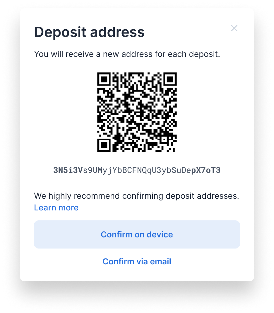 How do I confirm an address using my Coldcard?