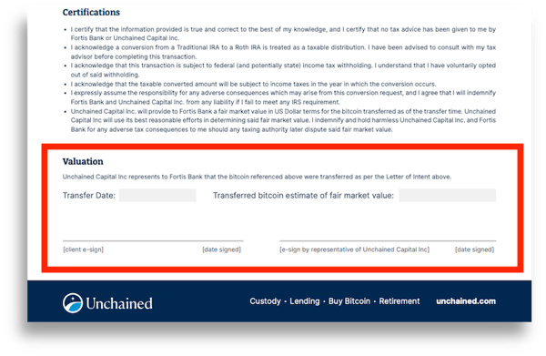 How to complete an In-Kind Roth conversion for your Unchained IRA